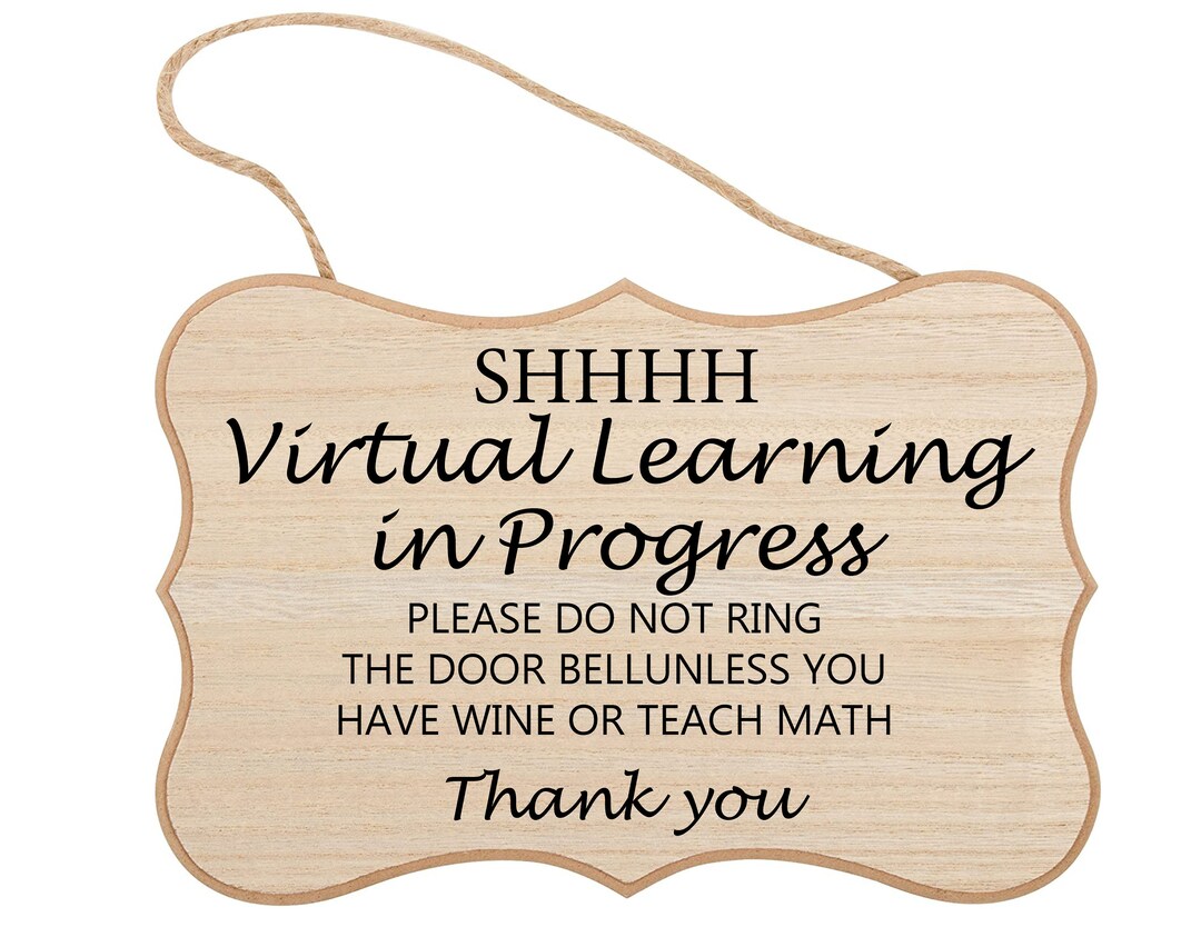CUSTOM Virtual Learning in Progress Sign, Homeschooling, Covid Door ...