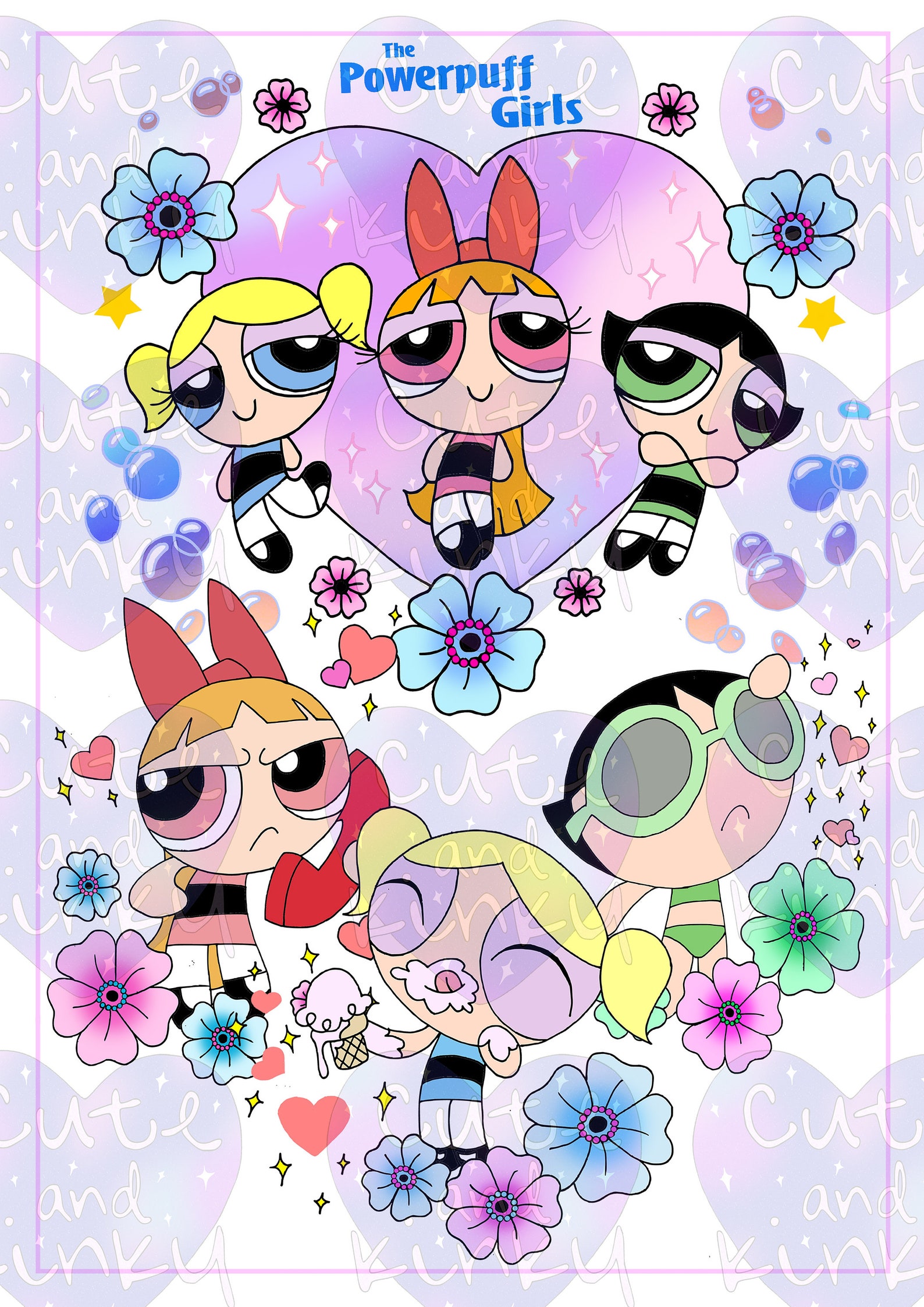 The Powerpuff Girls A4 Art Print Poster Gloss - Etsy