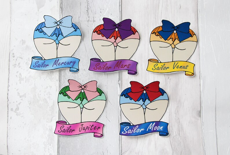 Clearance Sailor Moon Sailor Butts Sticker Pack Of 5 Etsy