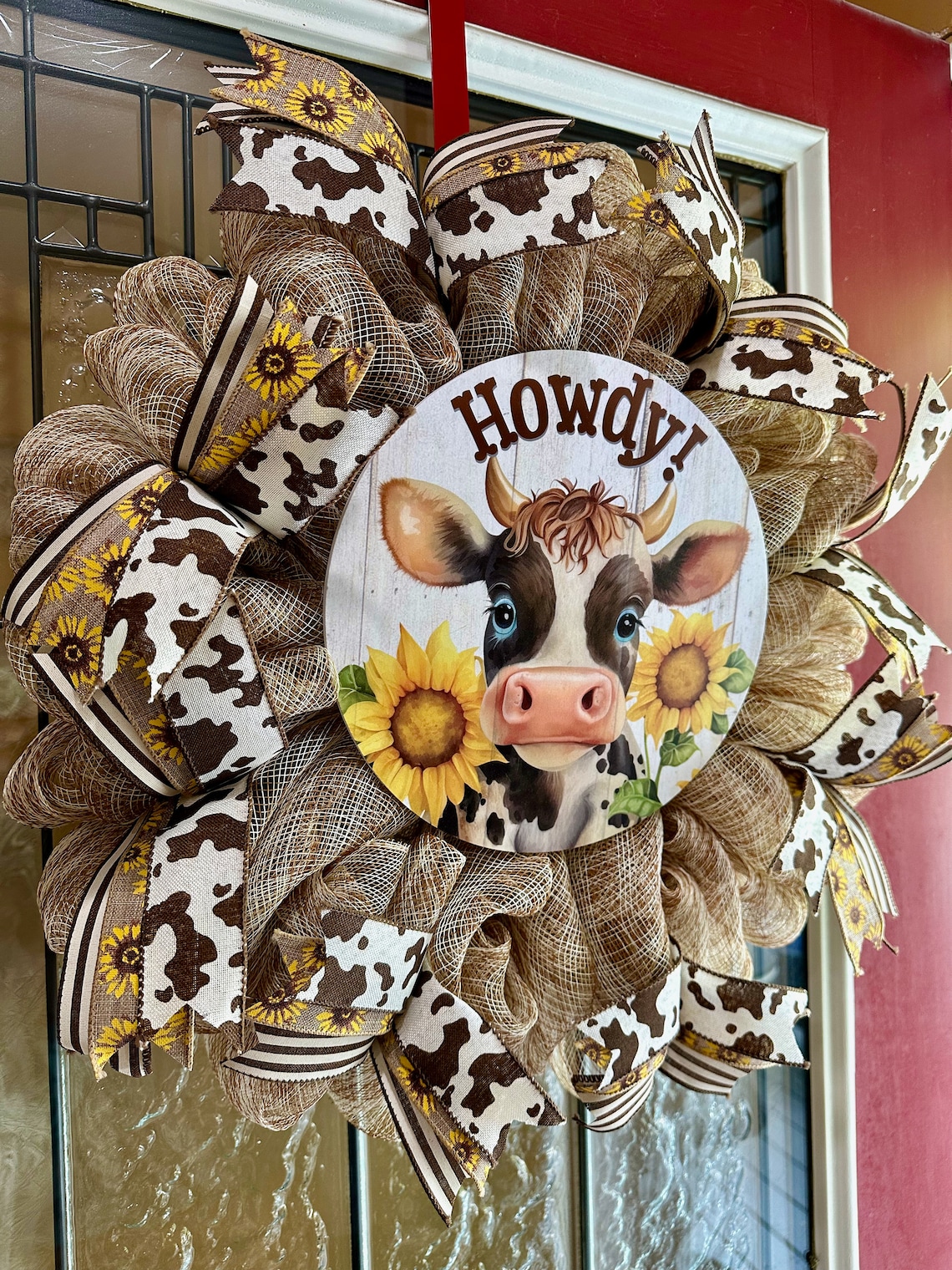 Howdy Cow Wreath - Etsy