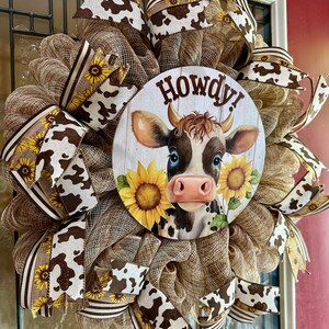 Howdy Cow Wreath - Etsy
