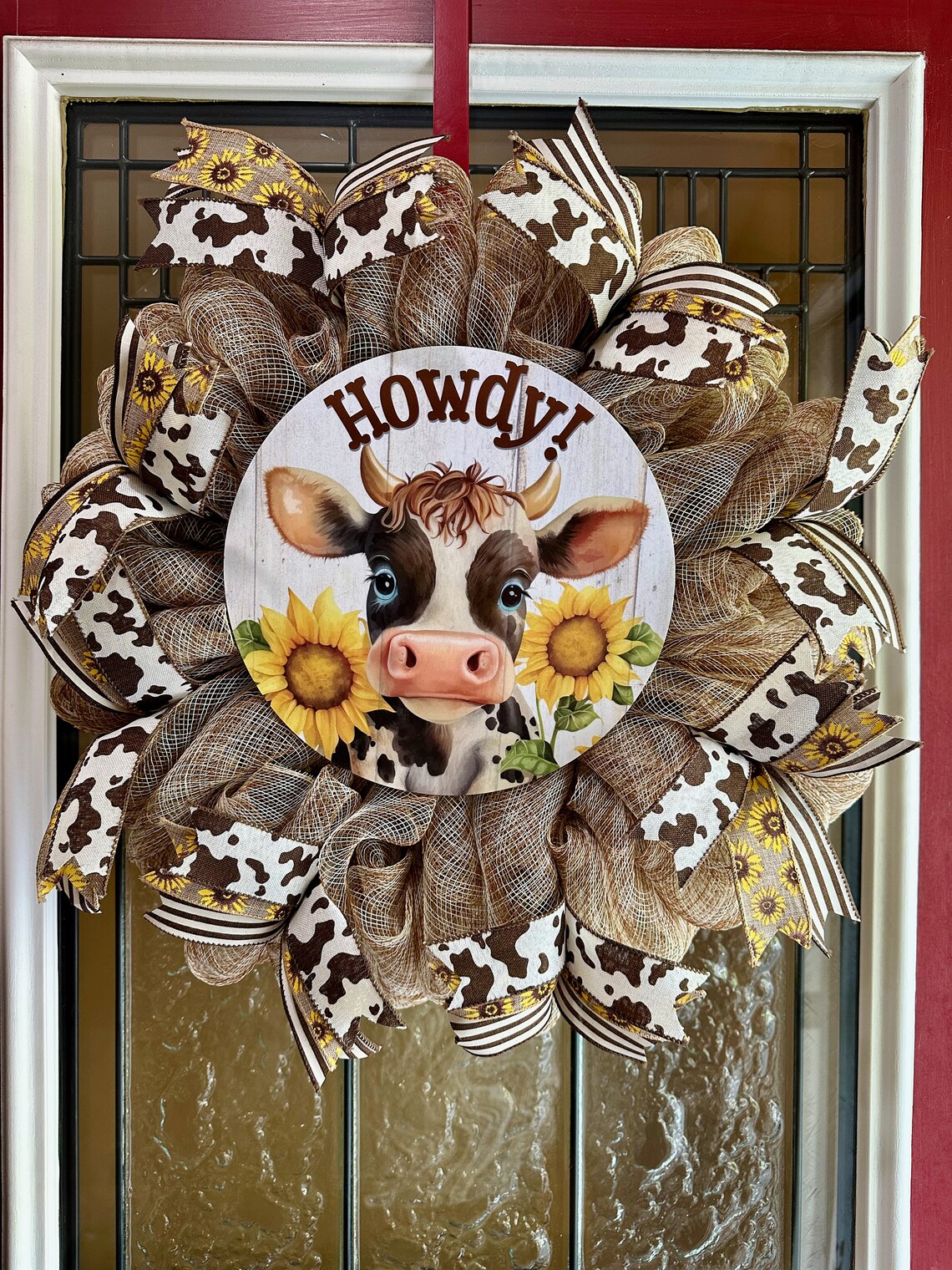 Howdy Cow Wreath - Etsy
