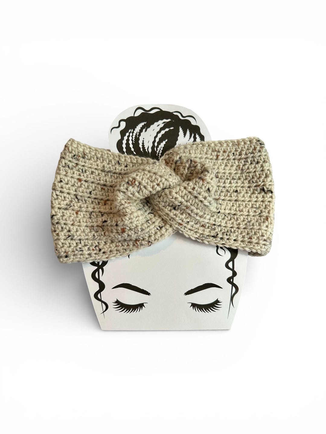 Cream Speckled Adult Crochet Twisted Ear Warmer - Etsy