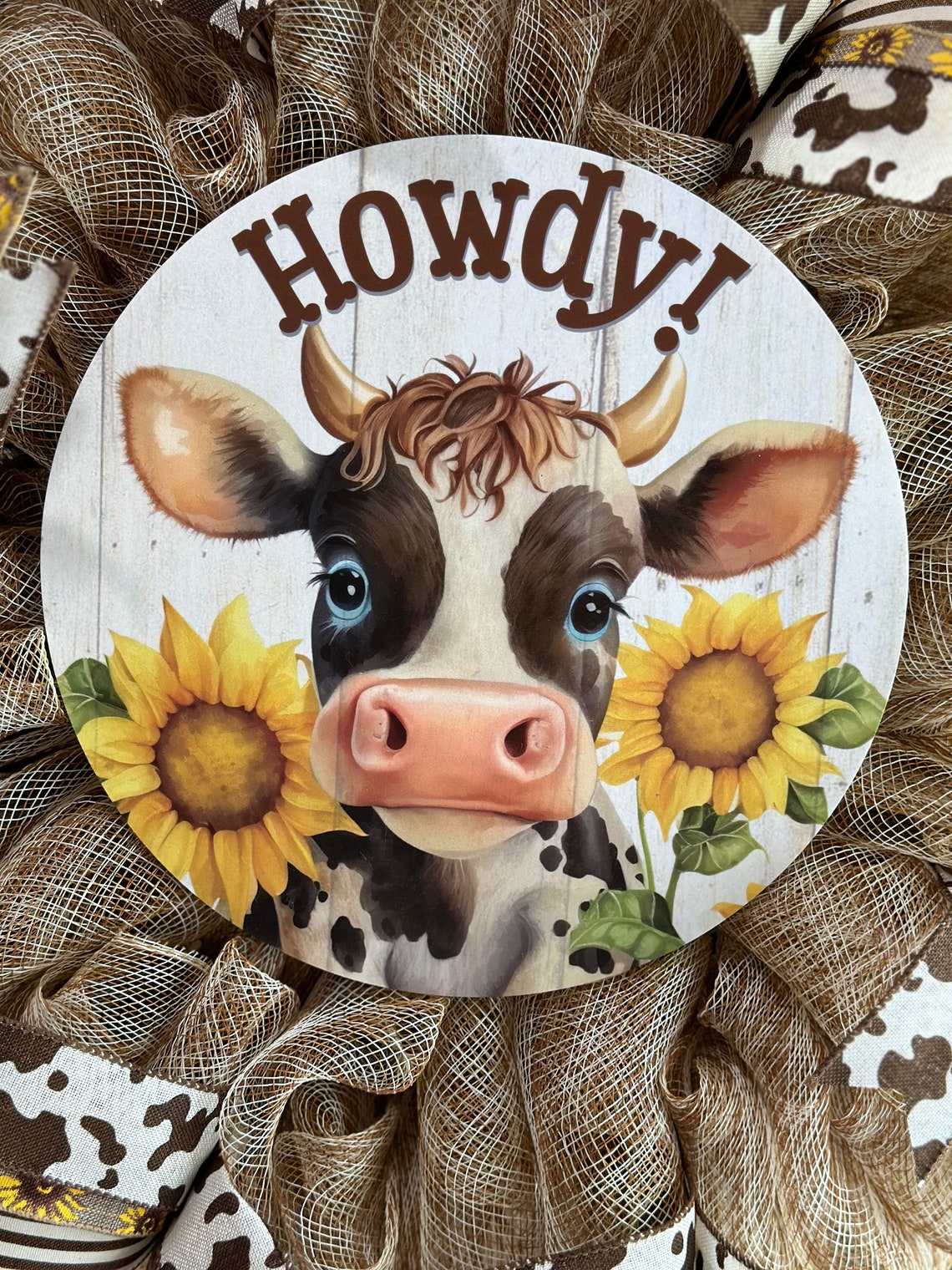 Howdy Cow Wreath - Etsy