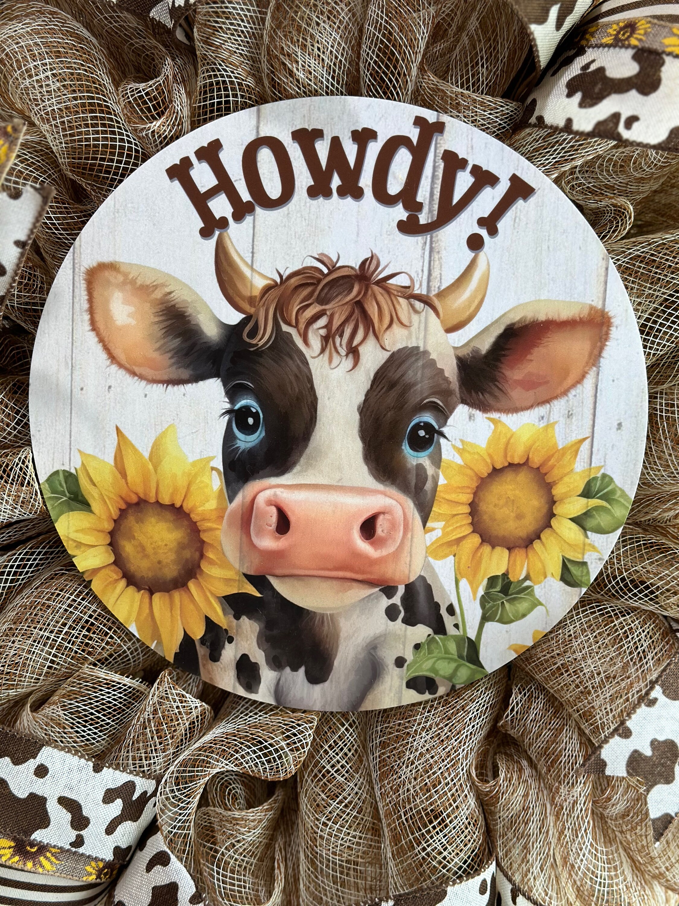 Howdy Cow Wreath - Etsy