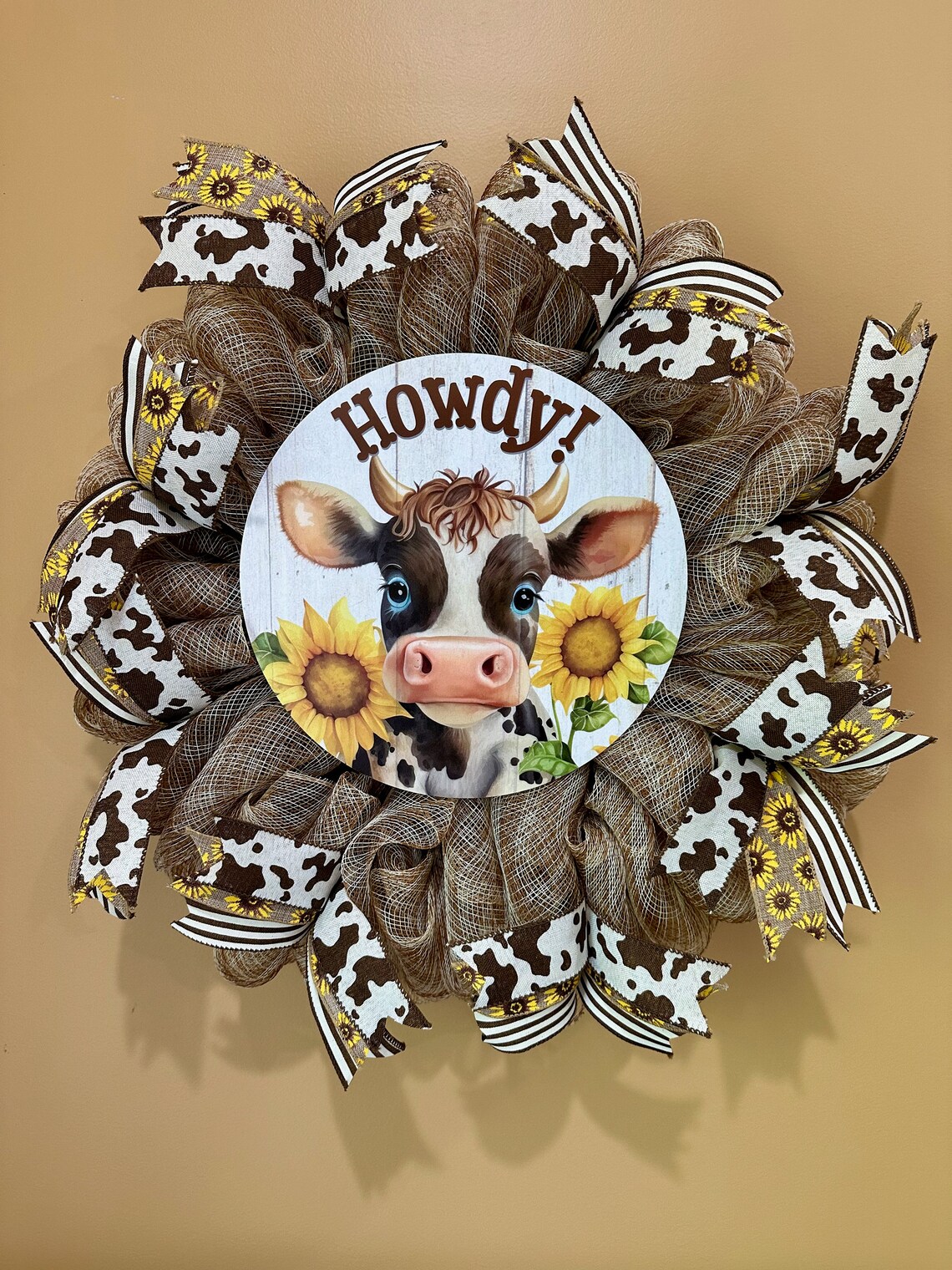 Howdy Cow Wreath - Etsy