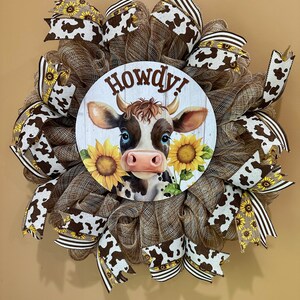 Howdy Cow Wreath - Etsy