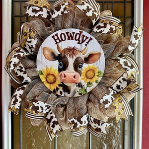 Howdy Cow Wreath - Etsy