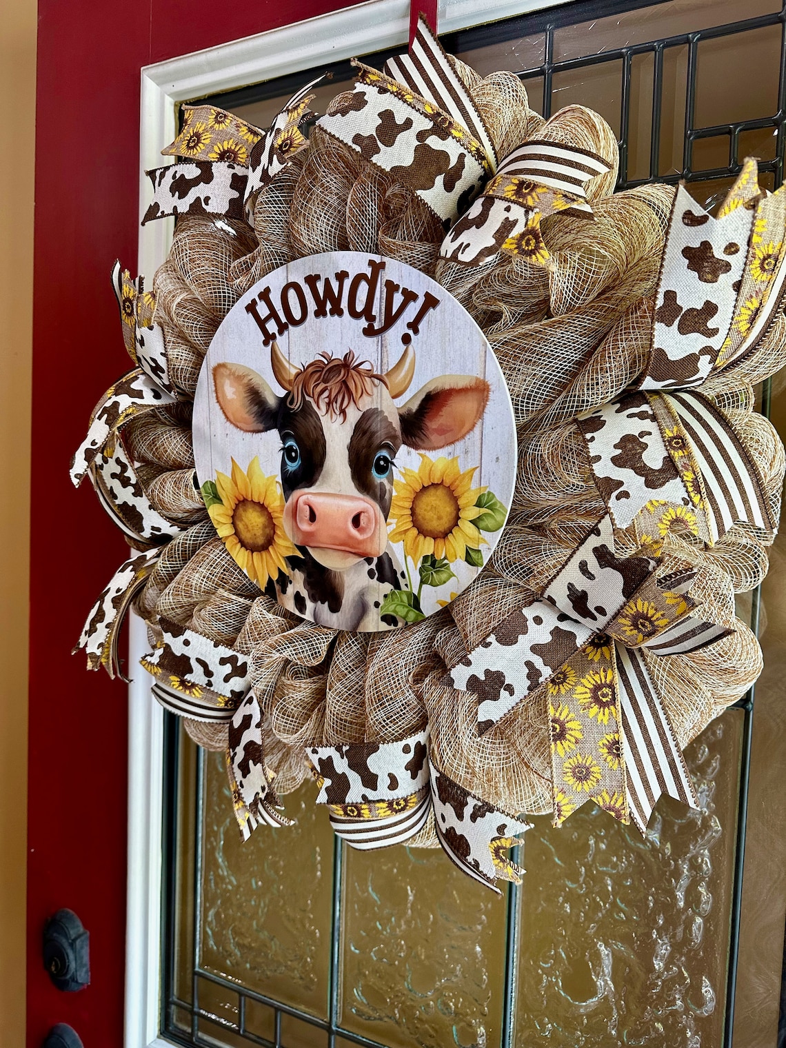 Howdy Cow Wreath - Etsy