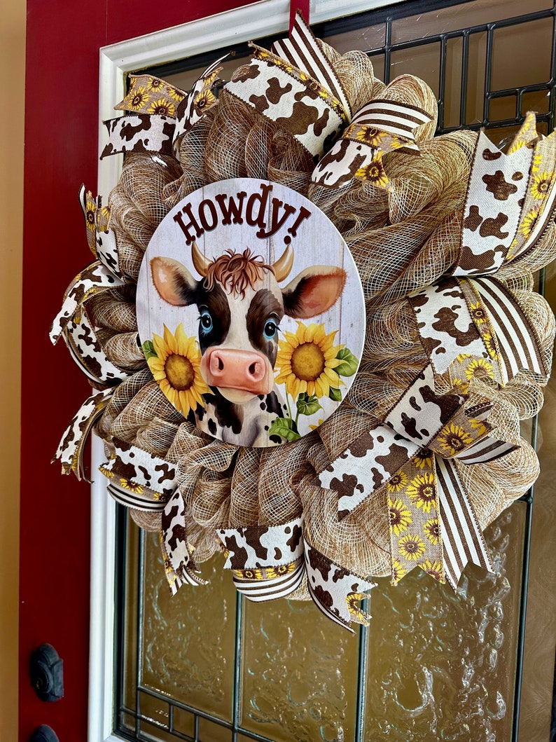 Howdy Cow Wreath - Etsy