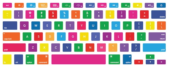 Multicolor Macbook Keyboard Decal Stickers | Etsy