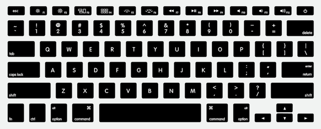 Solid Black MacBook Keyboard Decal Stickers - Etsy