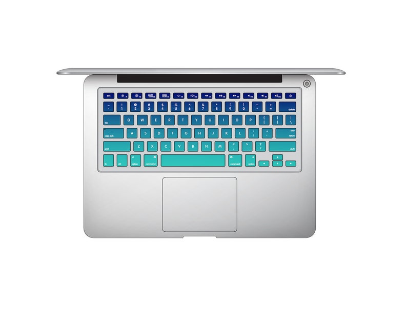 MacBook Keyboard Decal Stickers Blue-teal Ombre! - Etsy