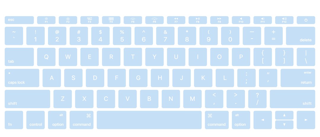 Pastel Blue Macbook Keyboard Decal Stickers - Etsy