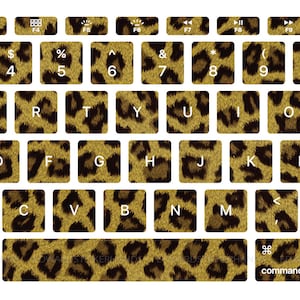MacBook Keyboard Decal Stickers - Brown and Black Cheetah Print Pattern ...