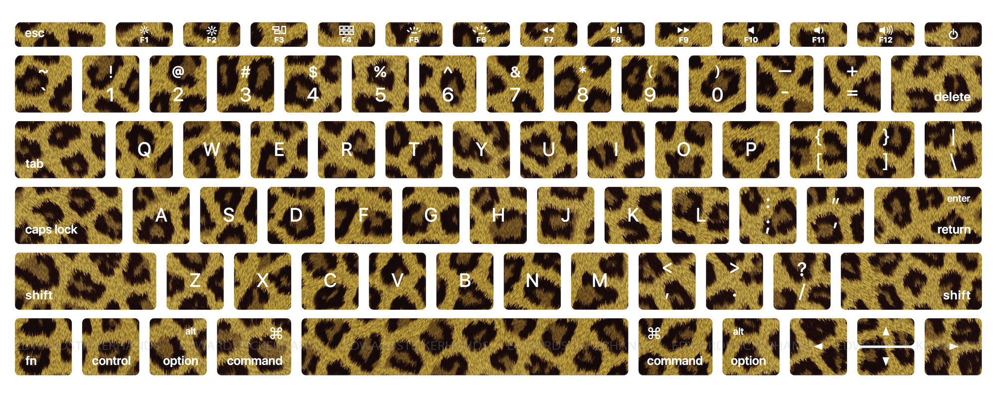 MacBook Keyboard Decal Stickers Brown and Black Cheetah | Etsy