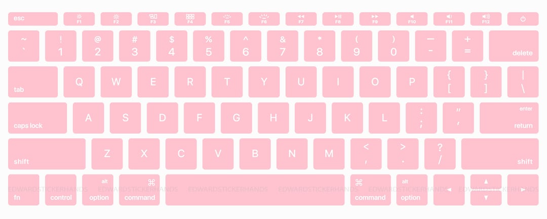 Pink-bubblegum Pink MacBook Keyboard Decal Stickers! - Etsy