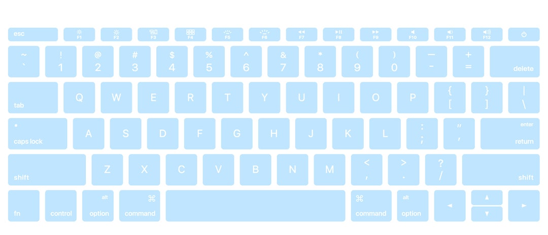 Pastel Blue MacBook Keyboard Decal Stickers - Etsy