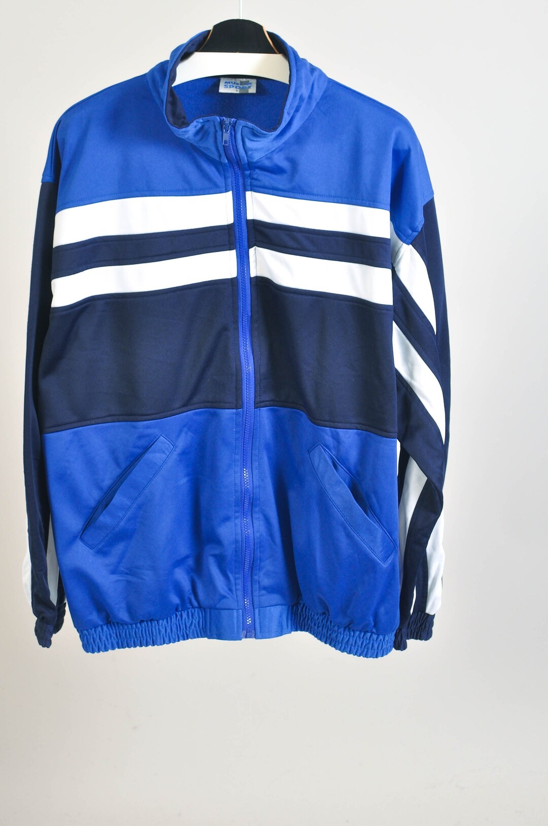Vintage 90s Track Jacket in Blue - Etsy