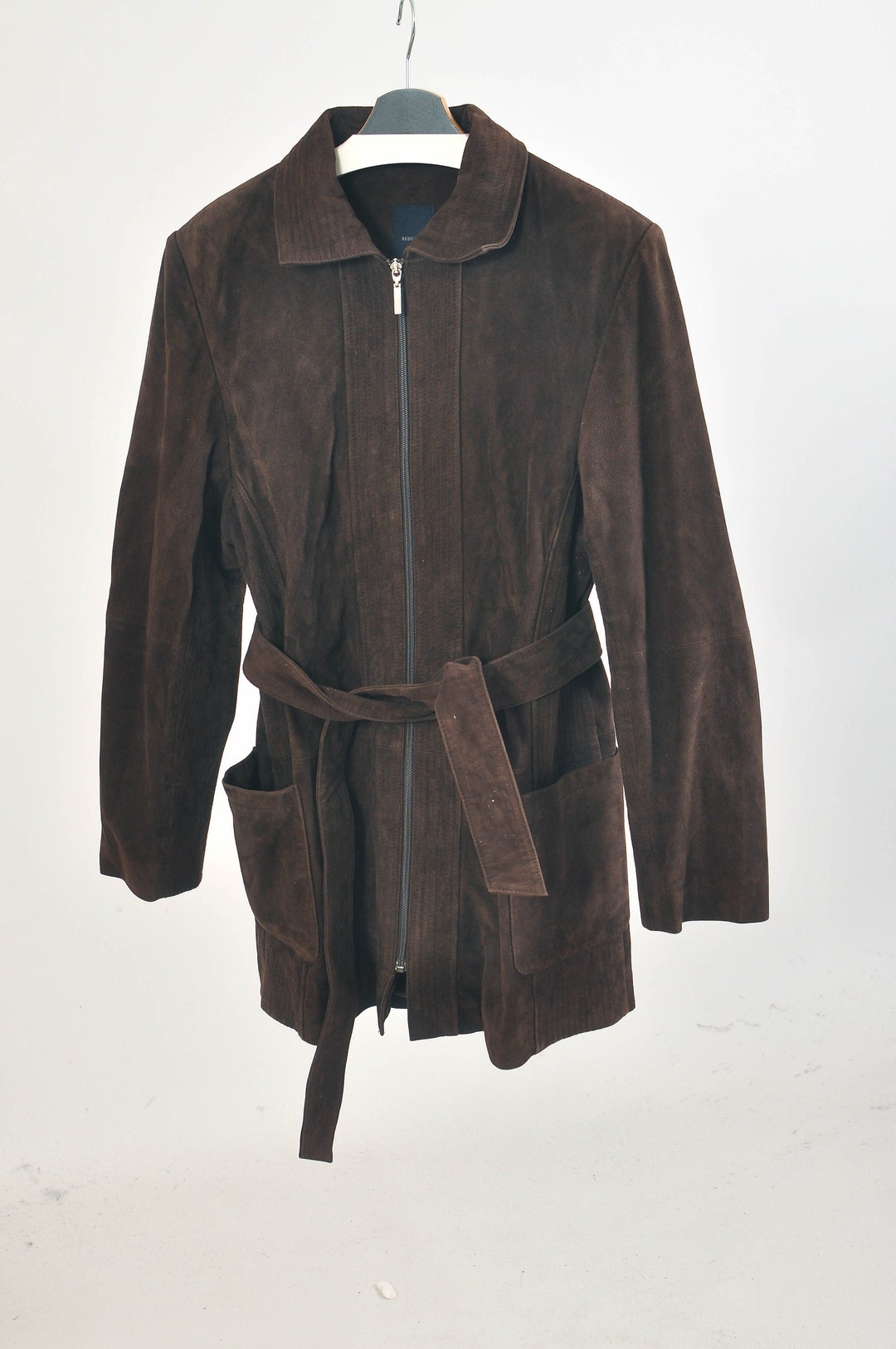 Vintage 90s Suede Leather Mac Jacket in Brown - Etsy