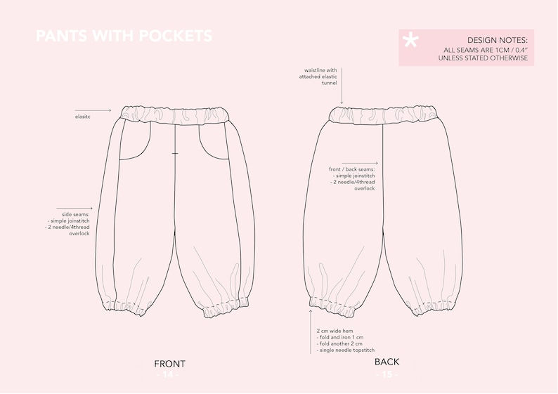 Kids Pants PDF Pattern Pants With Pockets Girl Boy Pants | Etsy