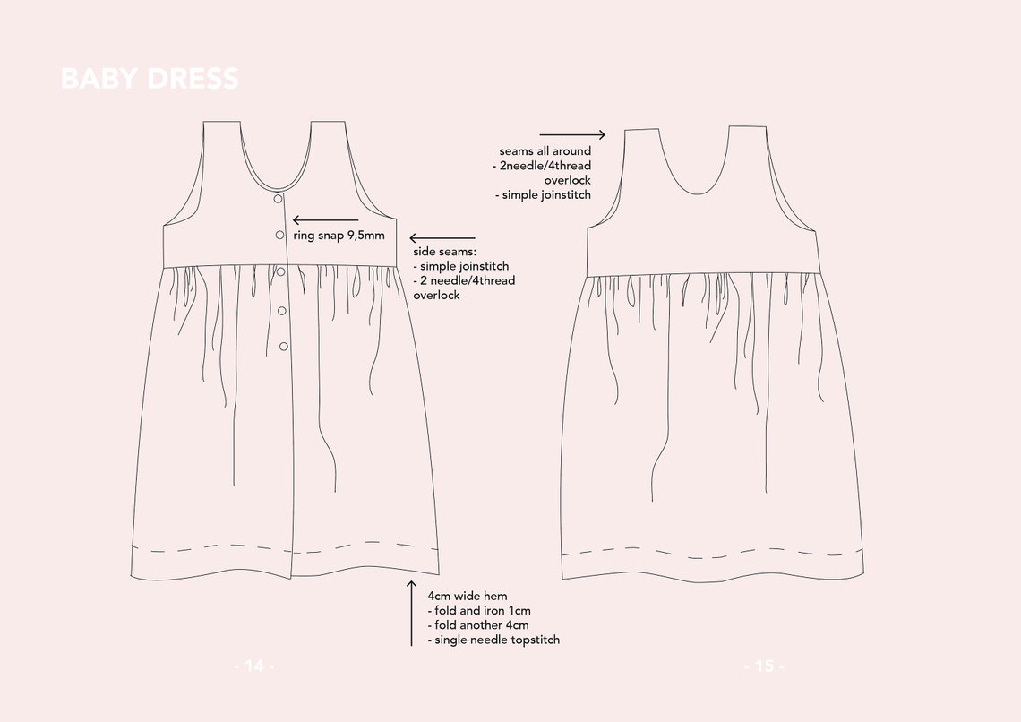 Smock Dress Sewing Pattern PDF Instant Download Linen - Etsy