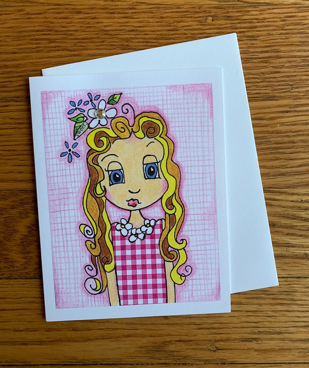 Curly Girl Greeting Card - Etsy