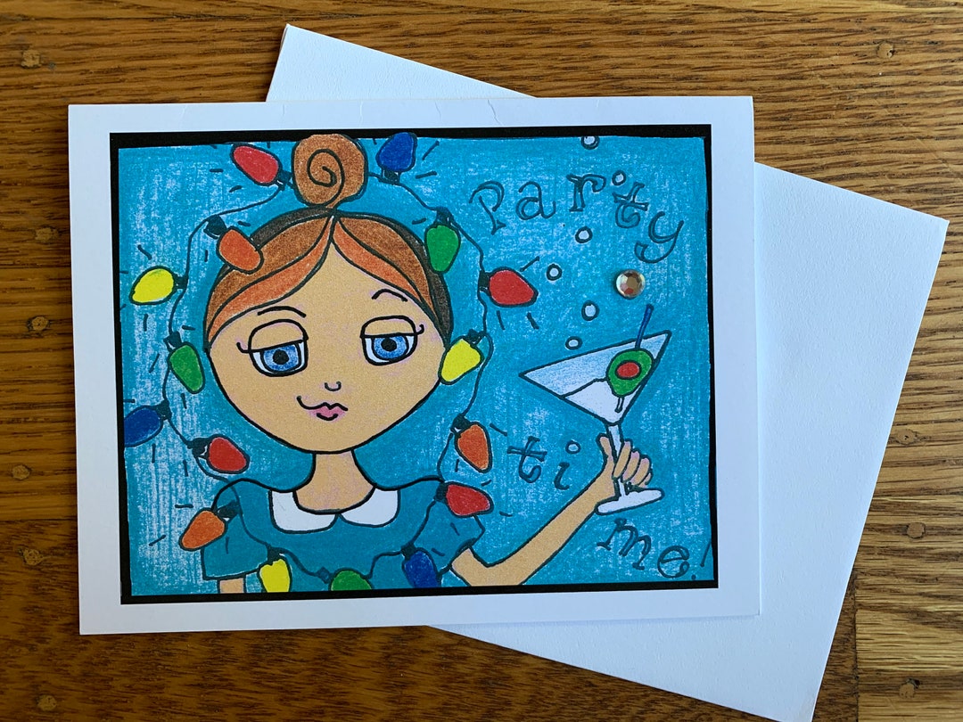Holiday Party Time Greeting Card - Etsy
