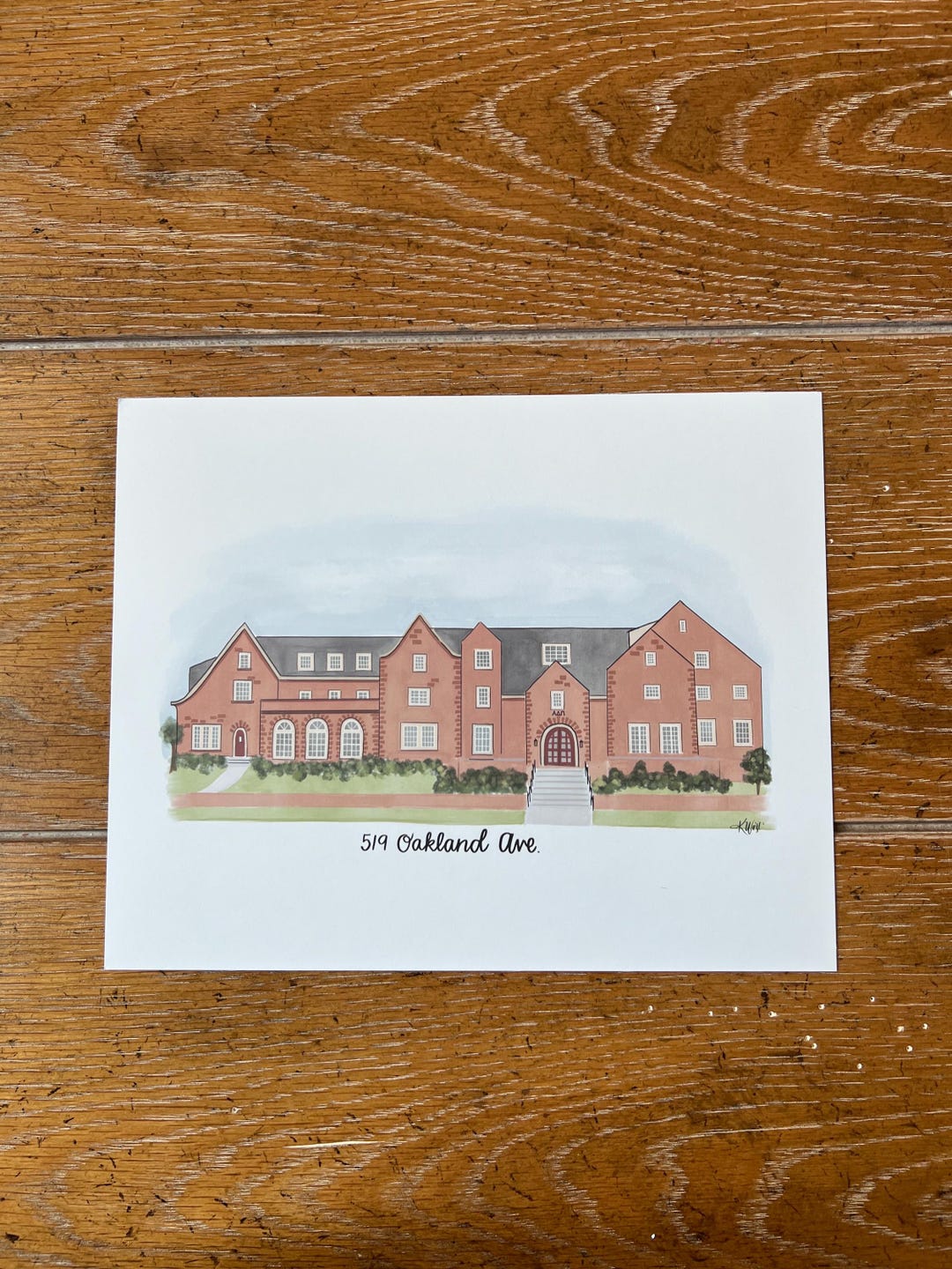 Alpha Delta Pi Sorority House Watercolor Print From University of ...