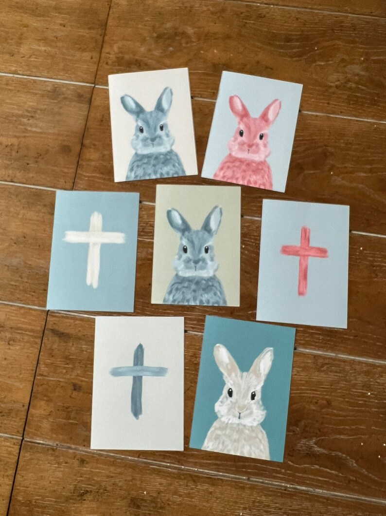 Bunny Art Print, Blue on Cream, Rabbit Wall Art - Etsy