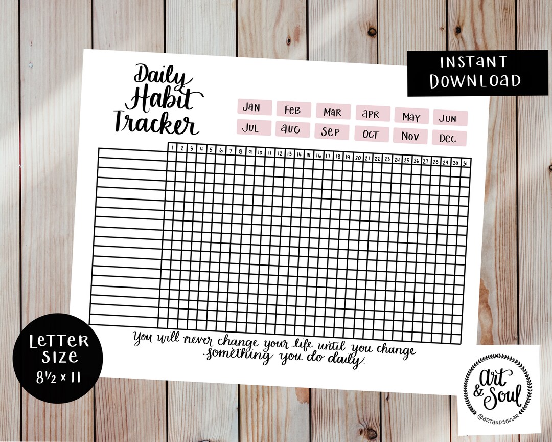 Printable Daily Habit Tracker - Etsy