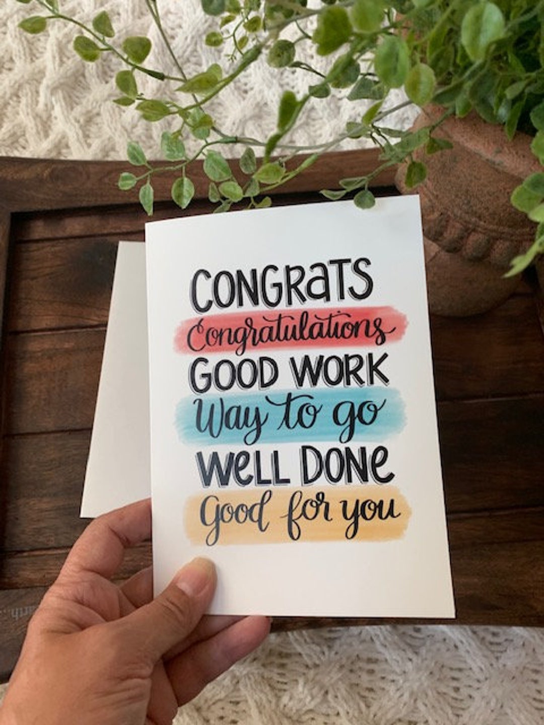 Congrats Card | Hand Lettered Design, Congratulations - Etsy