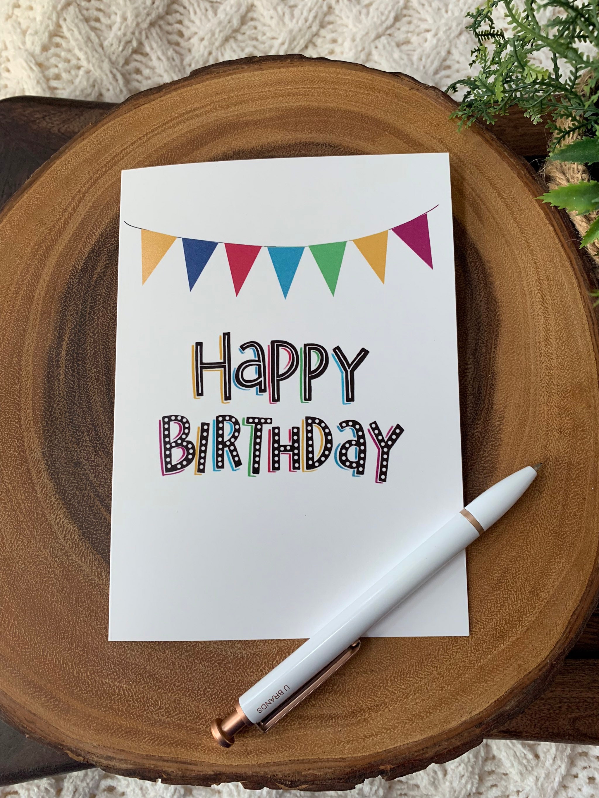 Happy Birthday Banner Card - Etsy
