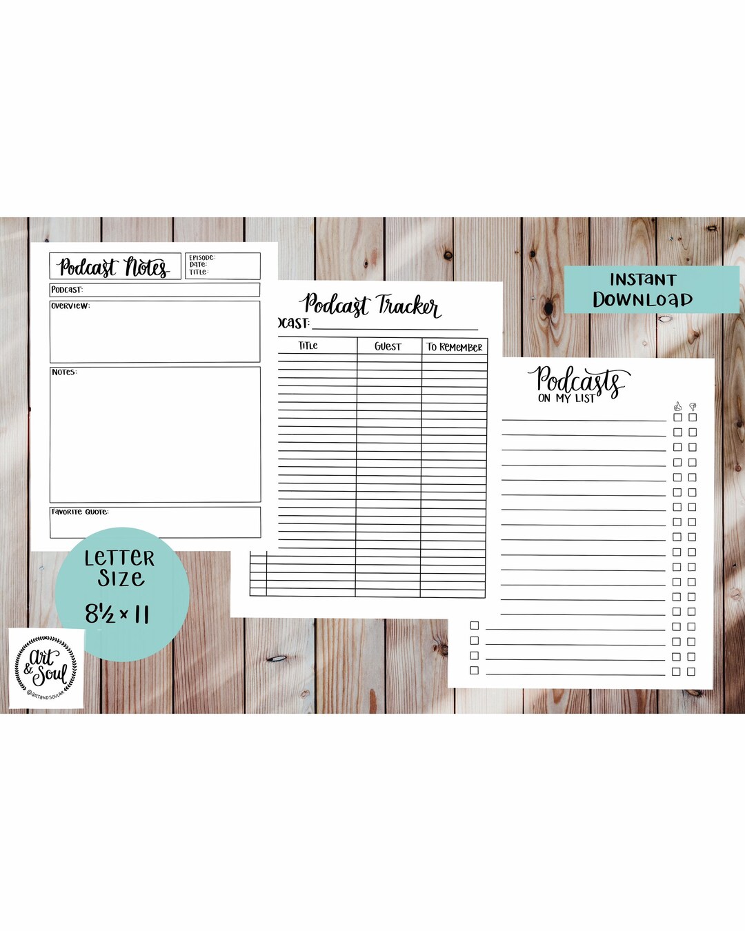 Printable Podcast Tracker Set - Etsy