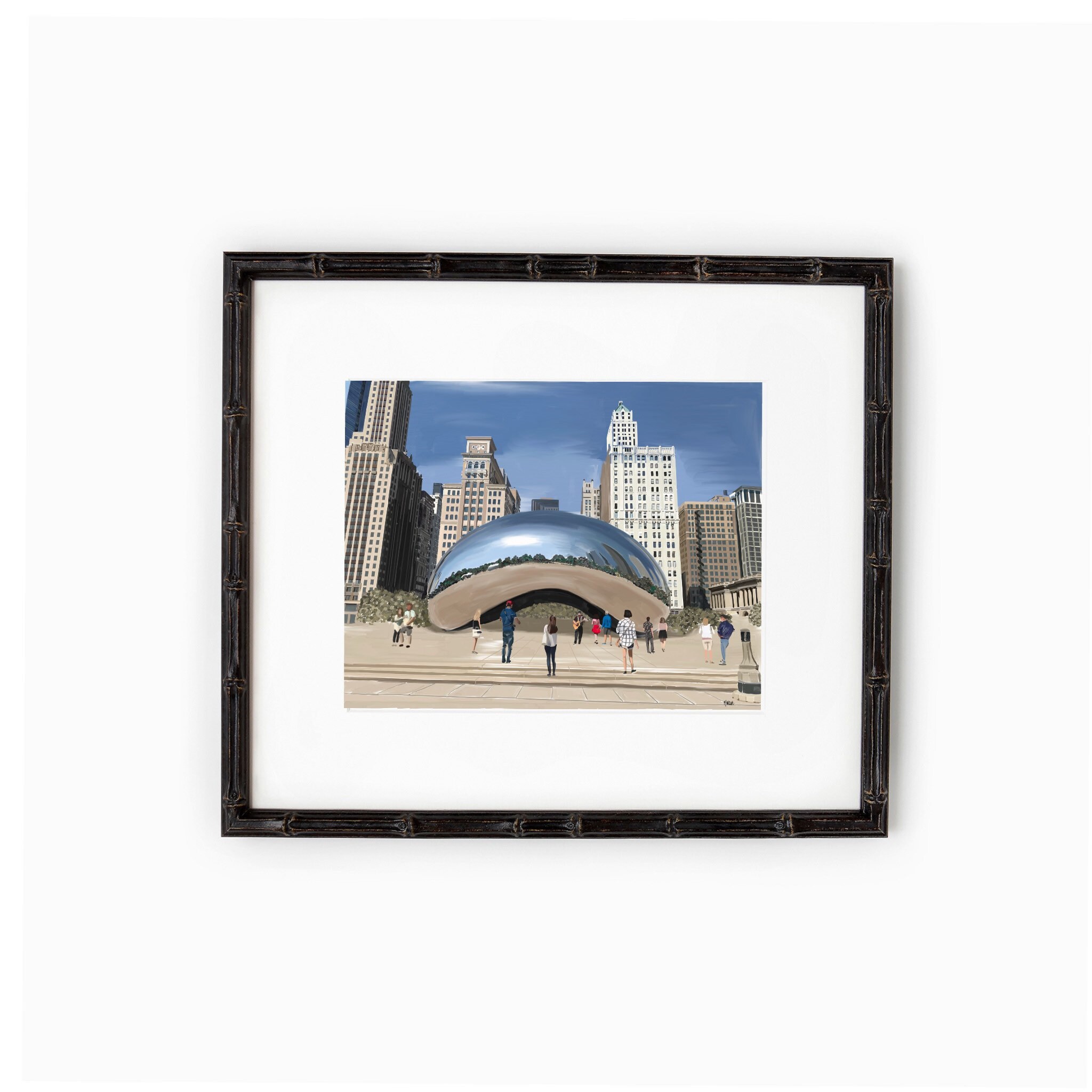 Chicago Bean Art Print, City Illustration - Etsy