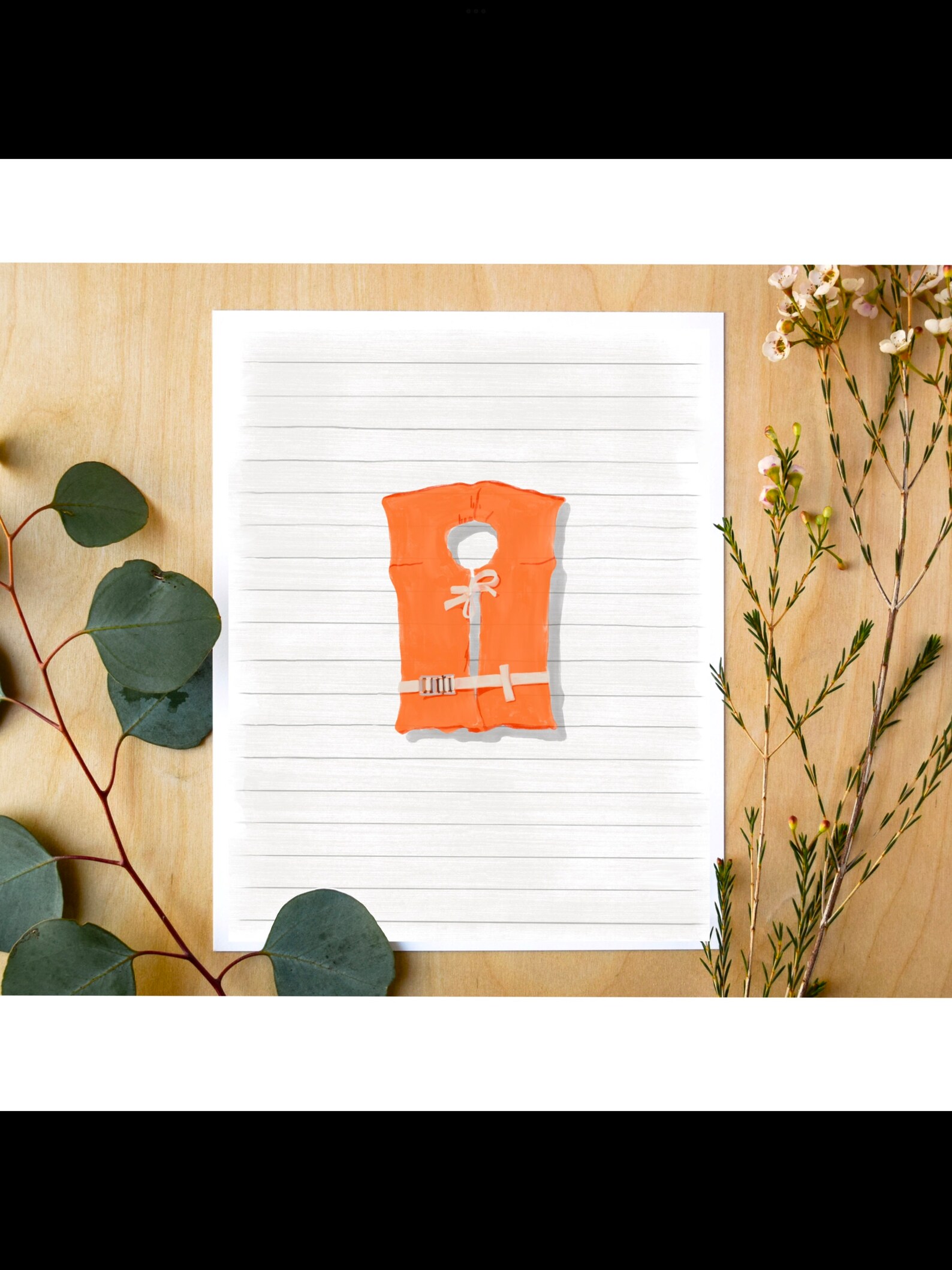 Life Jacket Artwork, Vintage Life Jacket Print, Lake Life Art Print ...