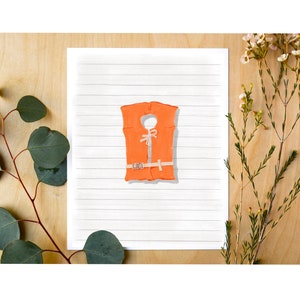Life Jacket Artwork, Vintage Life Jacket Print, Lake Life Art Print ...