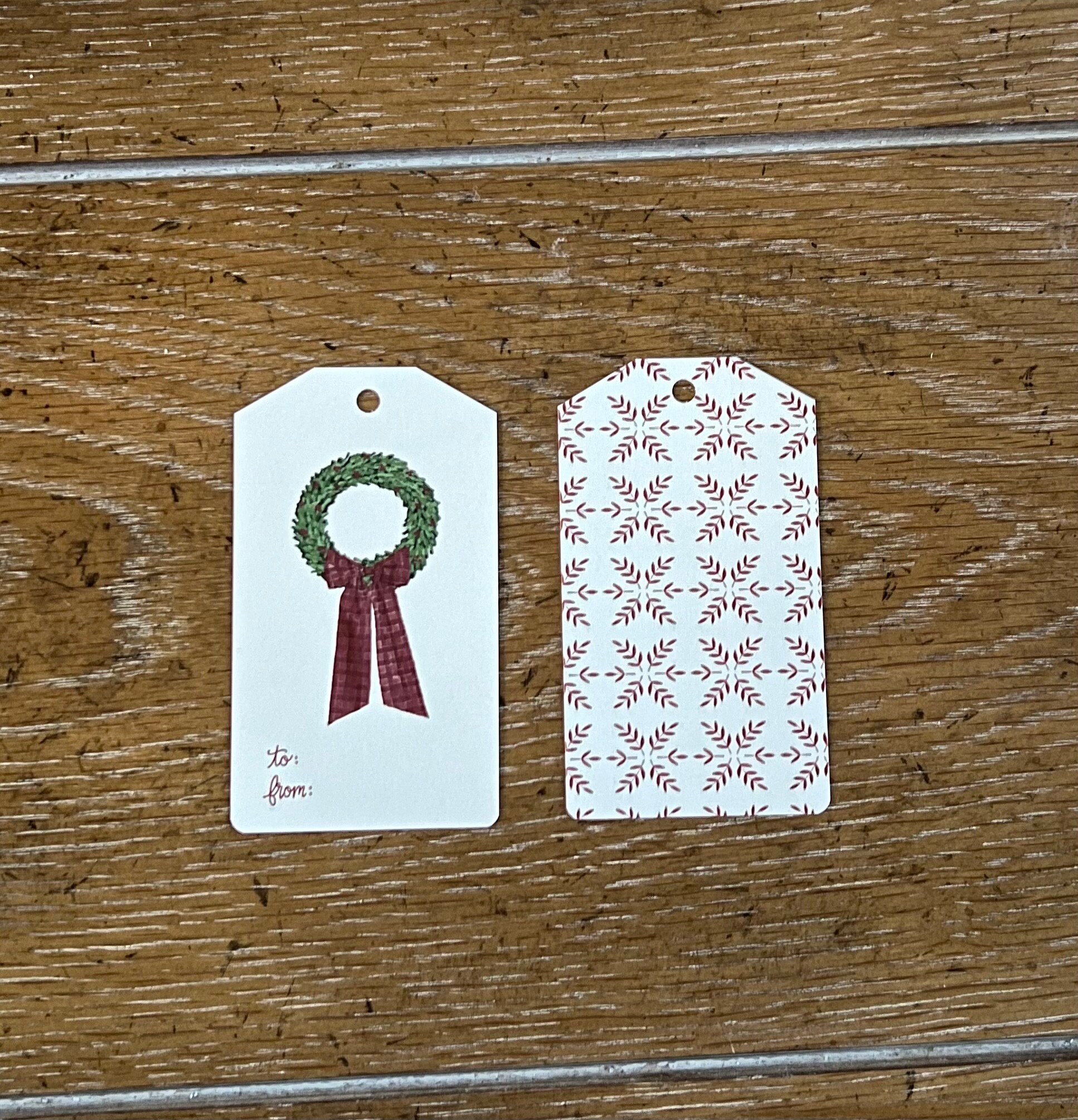 Watercolor Christmas Wreath Gift Tags, Set of 10 - Etsy