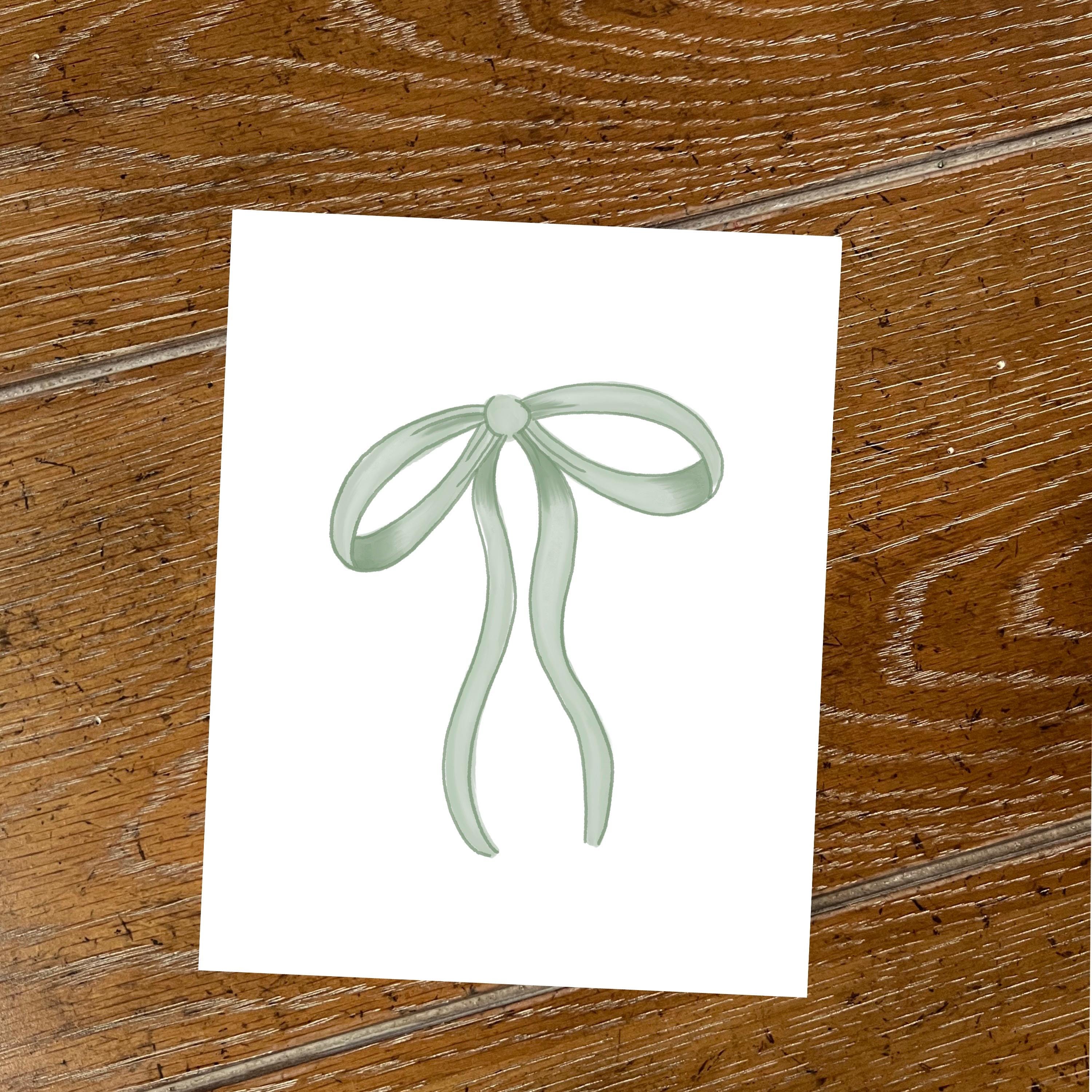 Bow Artwork, Green Ribbon Bow Wall Art, Nursery Decor, - Etsy
