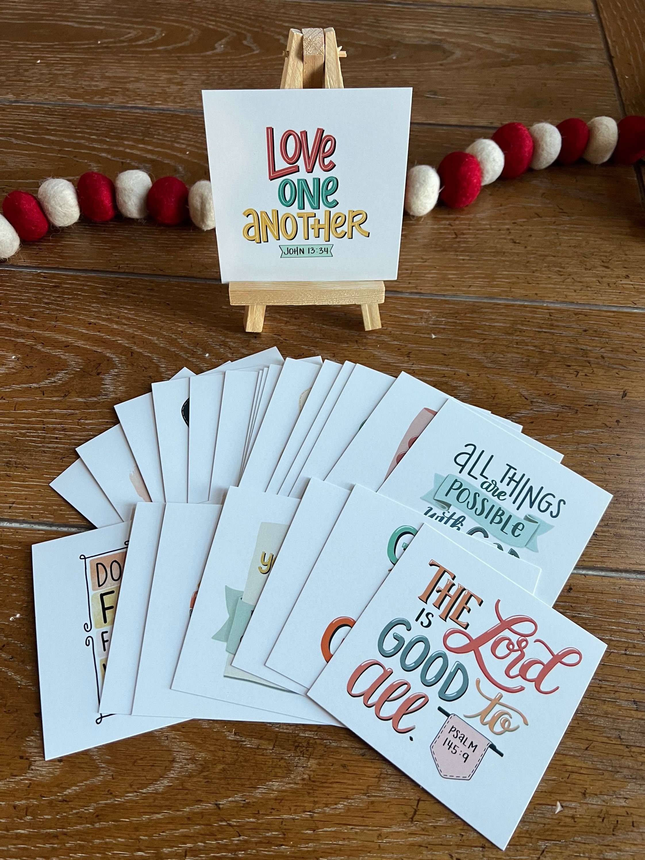 Tiny Prints, 4x4 Scripture Card Set of 24, Bible Verse Cards ...