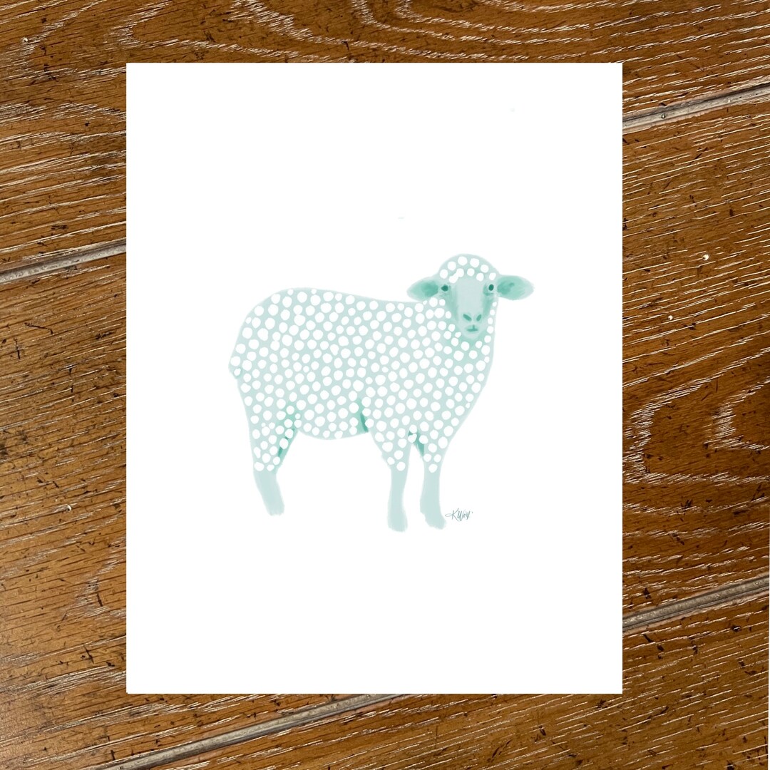 Sheep Art Print, Illustrated Sheep, Nursery Artwork, Nursery Decor - Etsy