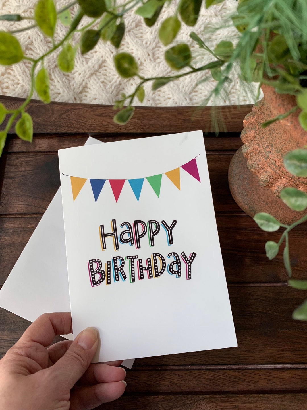 Happy Birthday Banner Card - Etsy