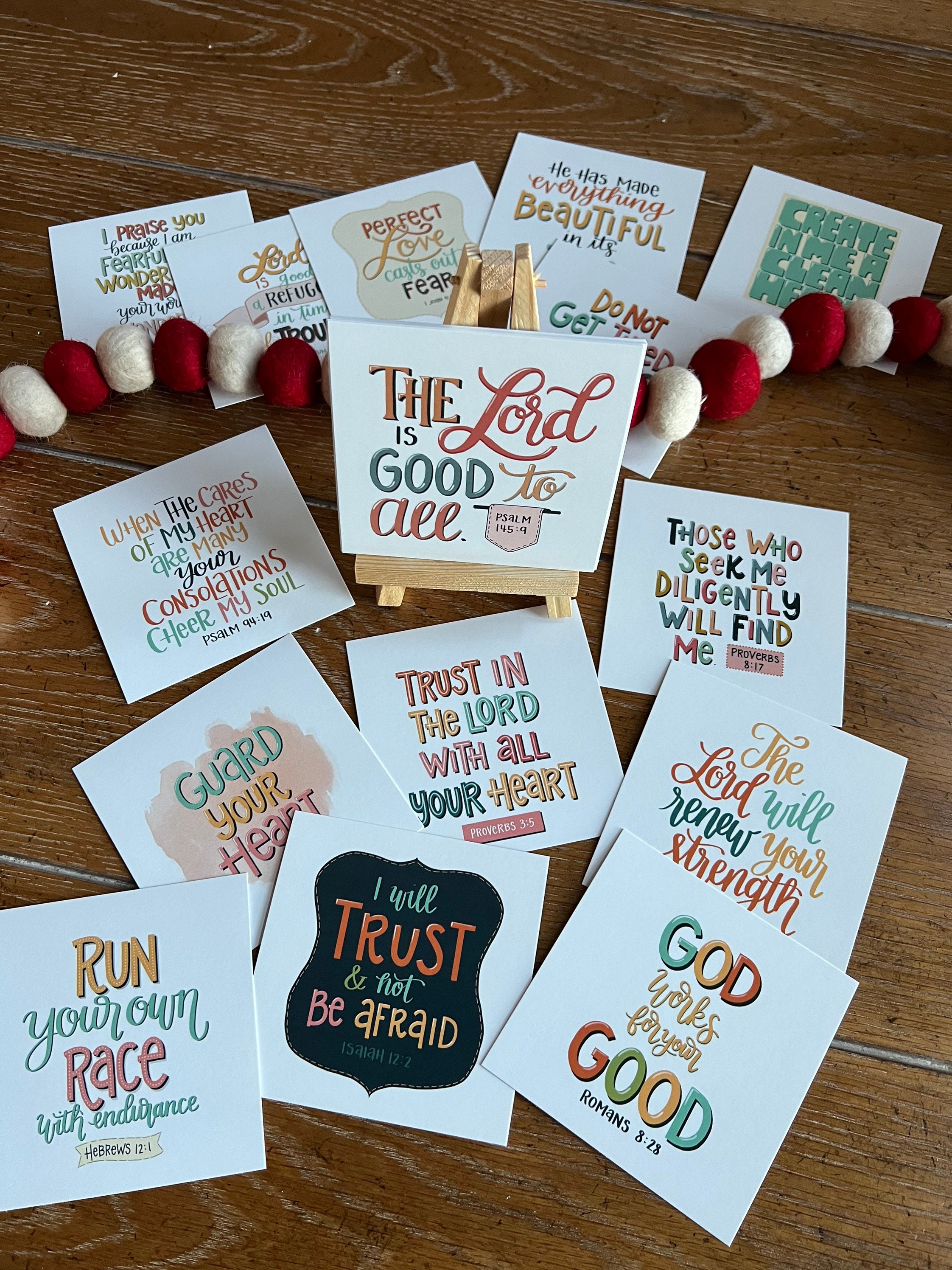 Tiny Prints, 4x4 Scripture Card Set of 24, Bible Verse Cards ...