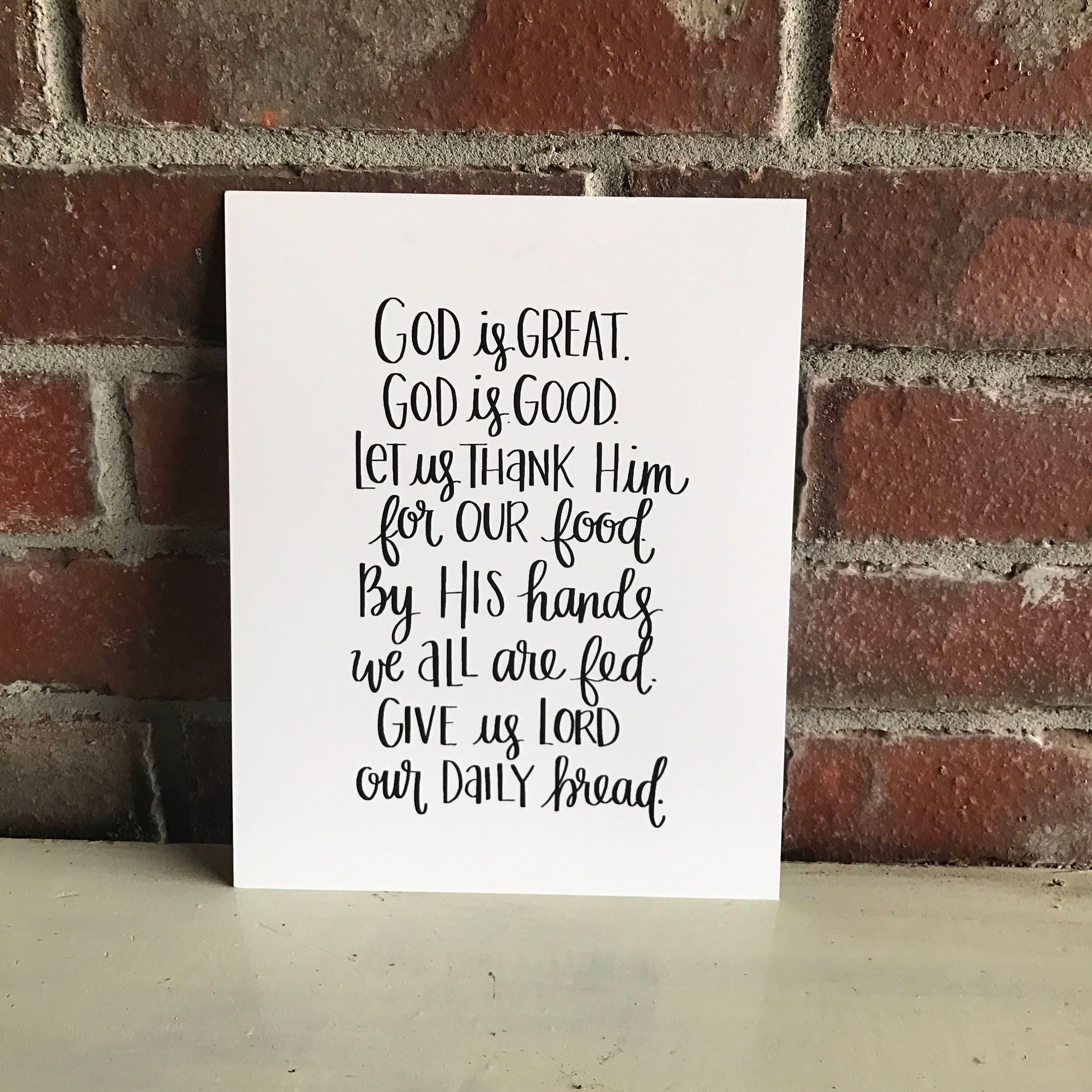 God is Great, God is Good - Etsy