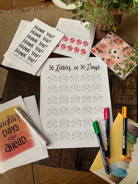 30 Letters in 30 Days Tracker - Etsy