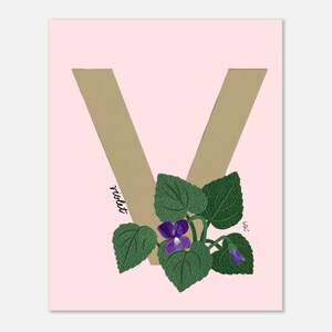 Wildflower Alphabet Wall Art | Letter V Violet | Classroom or Kid’s ...