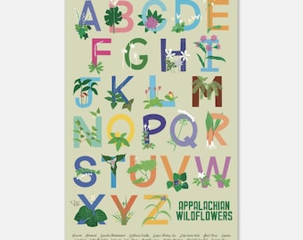 Wildflower Alphabet Wall Art | Letter N Nodding Mandarin | Classroom or ...