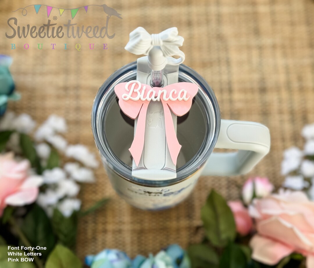 DEMURE BOW, Tumbler Name Plate, Tumbler Cup, Stanley Name Tag, Stanley ...