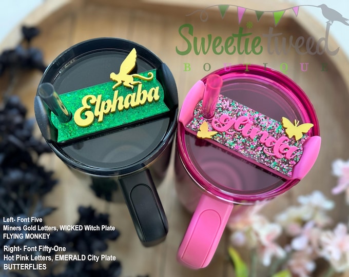 FLYING MONKEY, BUTTERFLIES, Custom Stanley Name, Tumbler Tag ...
