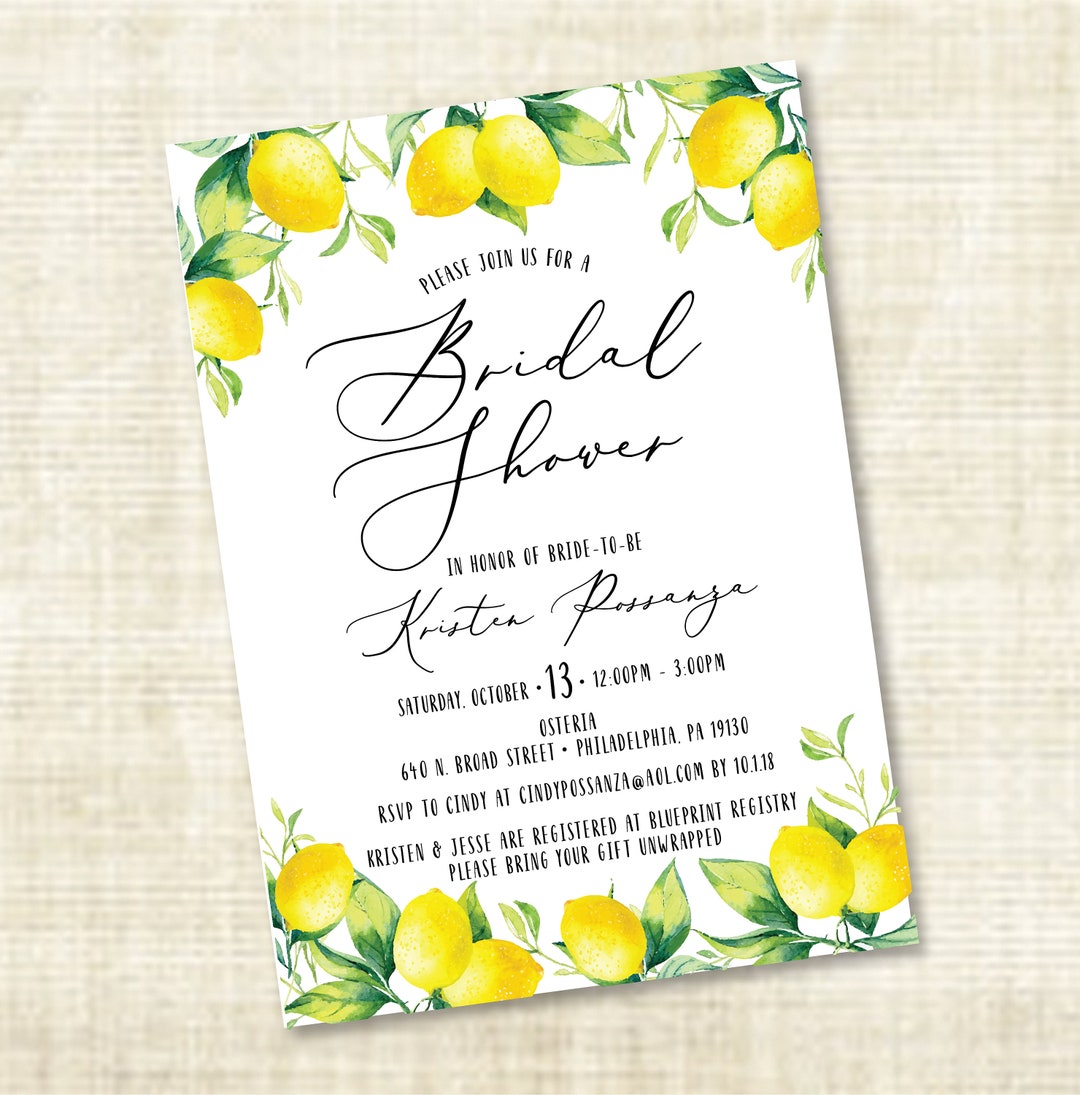 Lemon Bridal Shower Invitation - Etsy